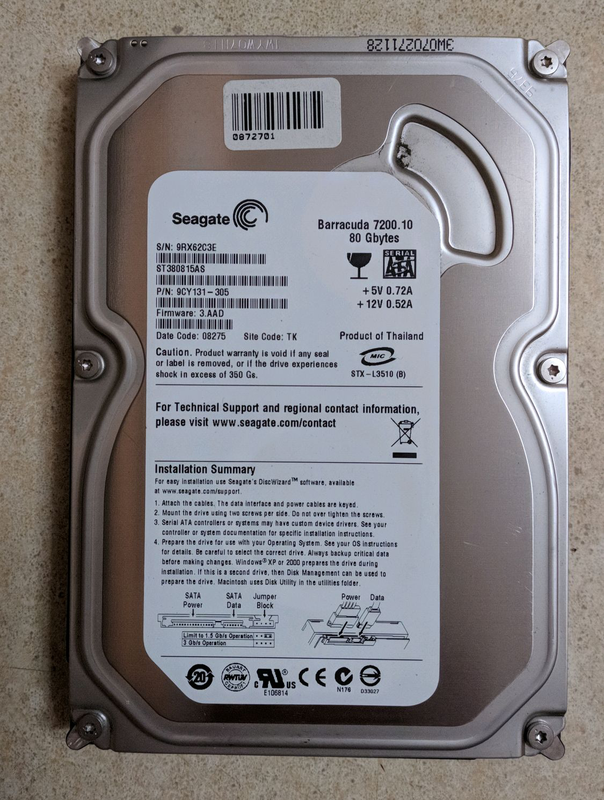 Жёсткий диск (винчестер) Seagate Barracuda 7200.10 80Gb. - купить ...