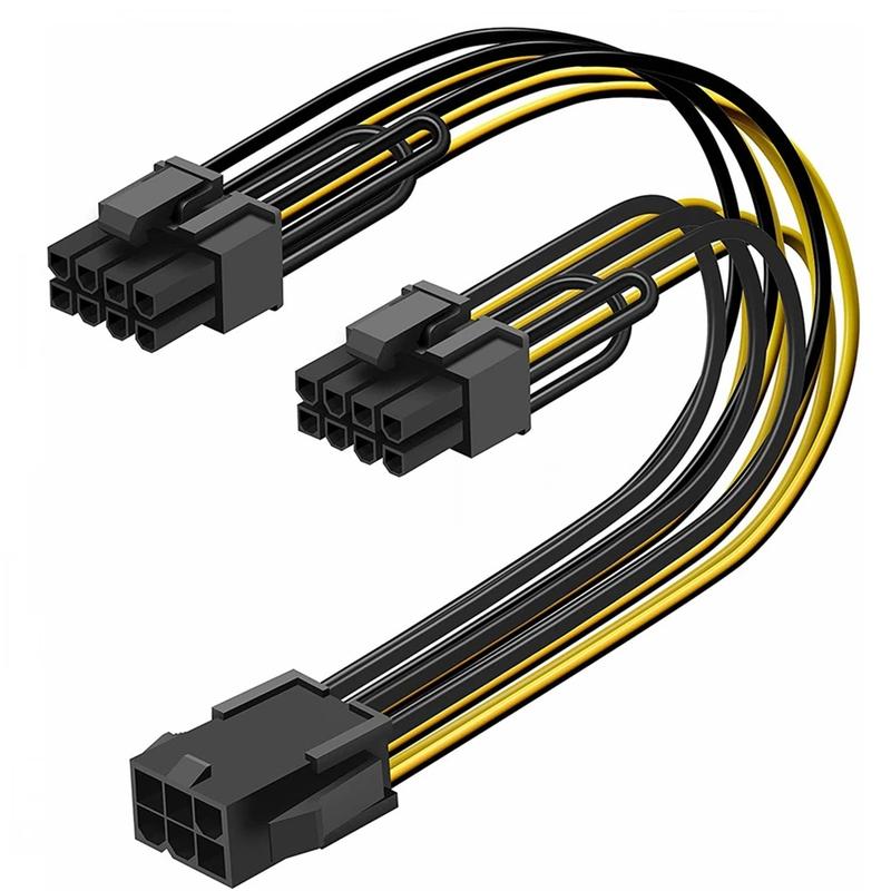GPU 6 pin to 2x(6+2) 8 pin PCI-E переходник питания для видеокарт: цена ...