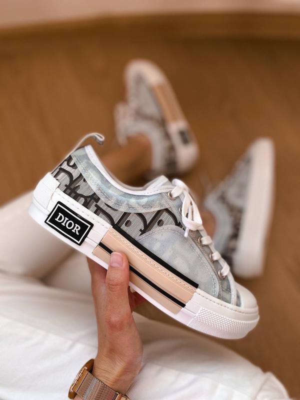 Жіночі кеди dior b23 low logo grey premium/ женские кеды диор - 2490 ...