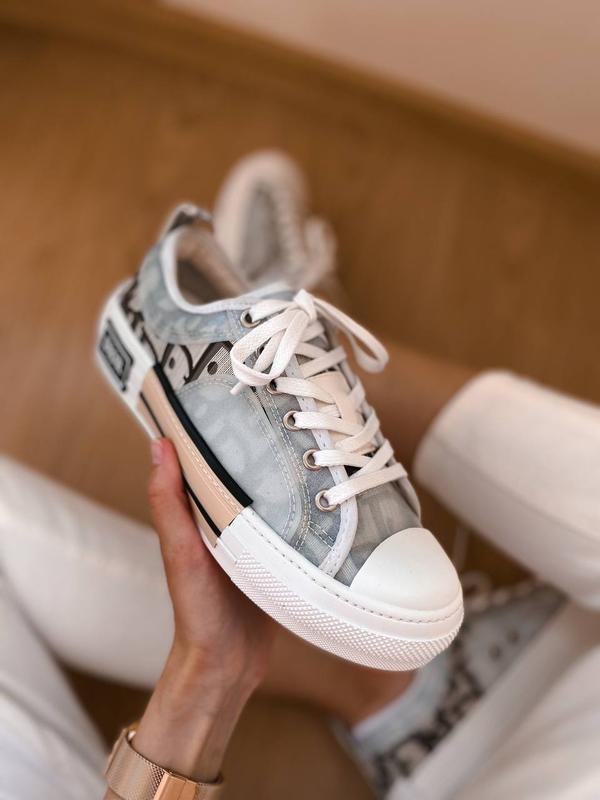 Жіночі кеди dior b23 low logo grey premium/ женские кеды диор - 2490 ...