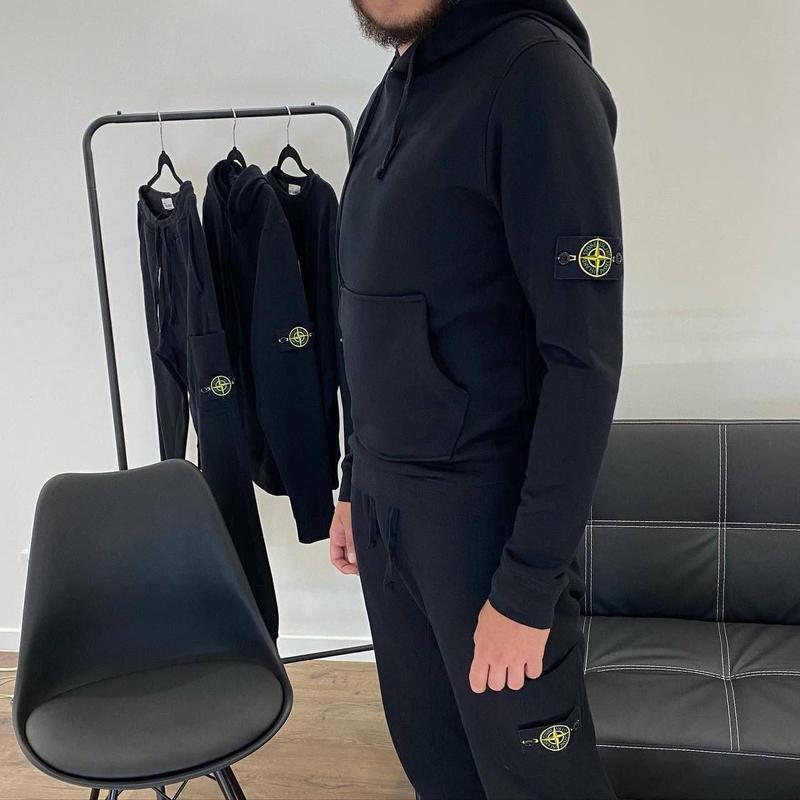 Мужская худи stone island чёрная / тёплые толстовки стон айленд - 2750 ...