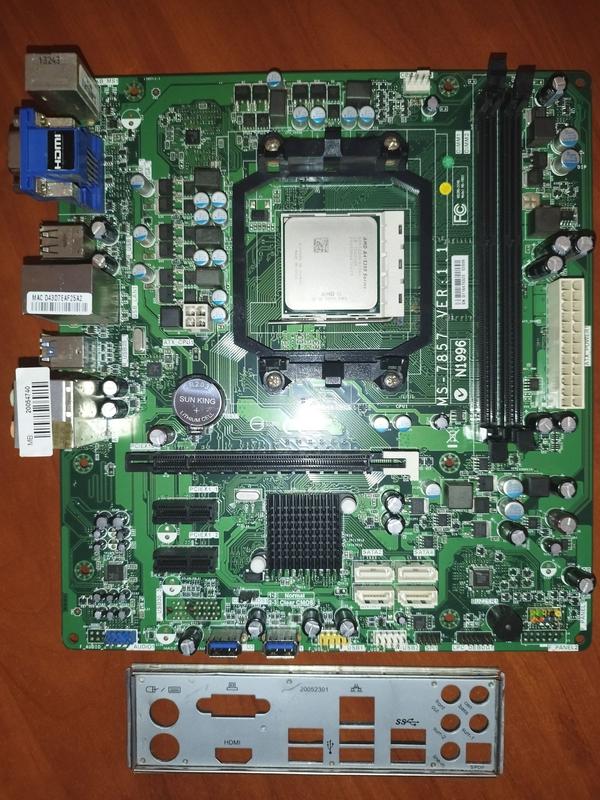 Комплект материнская плата MSI MS-7857 FM2 DDR3 SATA3+Проц AMD ...