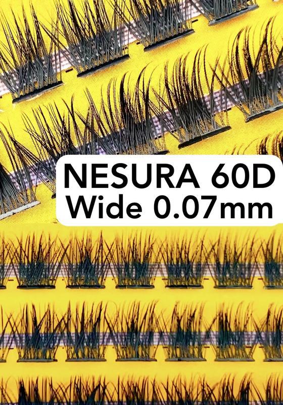 Пучковые накладные ресницы nesura eyelash wide 60d несура широ...: цена ...